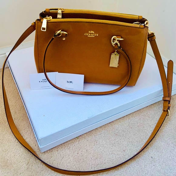 Coach | Bags | Coach Tan Leather Crossbody Bag | Poshmark